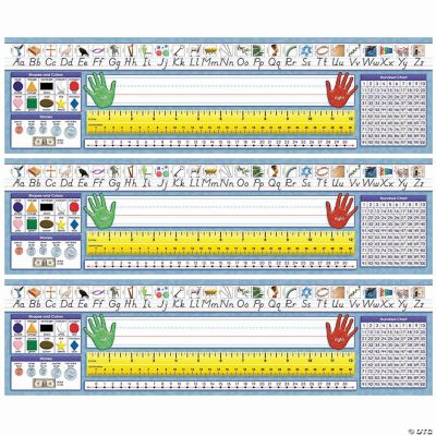Traditional Manuscript Primary Desk Plates, 19" x 5", 36 Per Pack, 3 ...