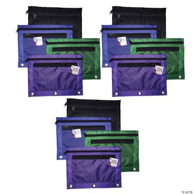 Pencil Pouch, 2 Pocket, Assorted Colors, Pack of 12 | Oriental Trading