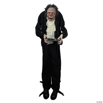 Northlight 6' Lighted Animated Scary Butler Standing Halloween Decoration