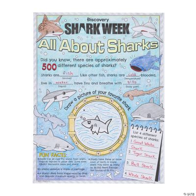 Color Your Own Discovery Shark Week™ All About Sharks Posters – 30 Pc ...