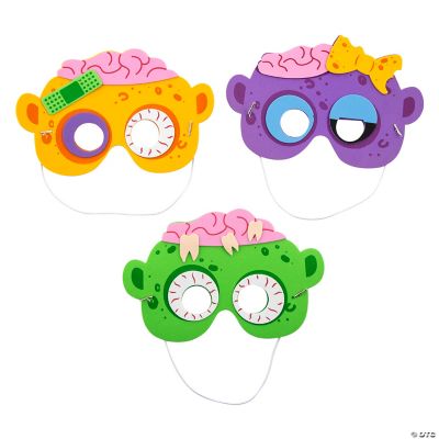 Halloween Zombie Mask Craft Kit - Makes 12 - Discontinued