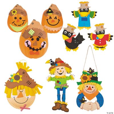 Bulk 60 Pc. “Shoo Crow” Scarecrow Craft Kit Assortment