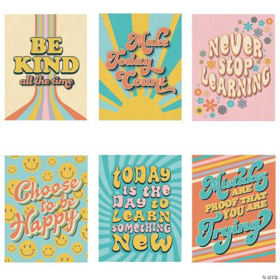 16" x 20 3/4" Inspirational Groovy Retro Cardstock Poster Set - 6 Pc ...