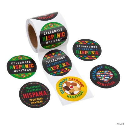 1 1/2" Celebrate Hispanic Heritage Paper Sticker Roll - 100 Pc ...