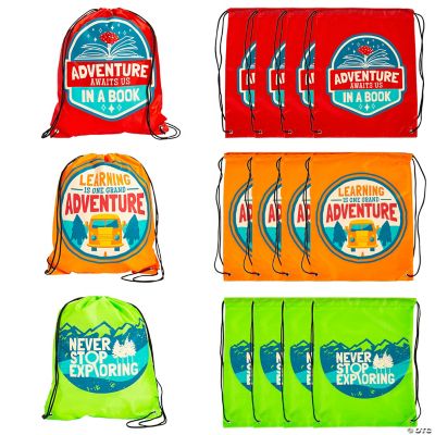 14" x 18" Large Nylon Enchanted Adventure Drawstring Bags – 12 Pc ...