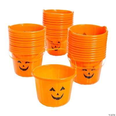 7" x 8 1/2" Bulk 72 Pc. Jack-O’-Lantern Plastic Trick-or-Treat Buckets ...