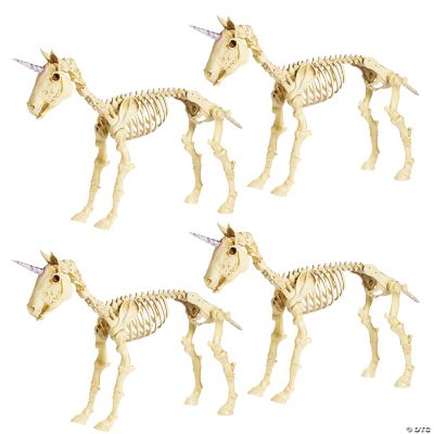 Bulk Unicorn Skeleton Halloween Decorations - 4 Pc. | Oriental Trading