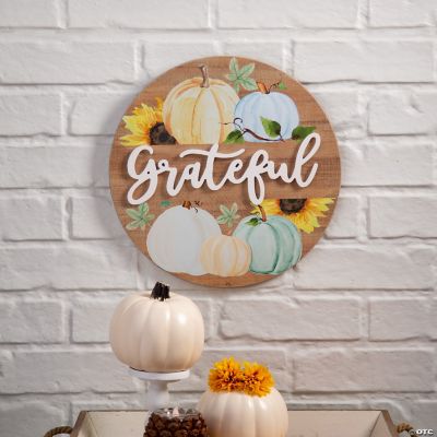 Fall Pumpkins Grateful Wall Sign | Oriental Trading