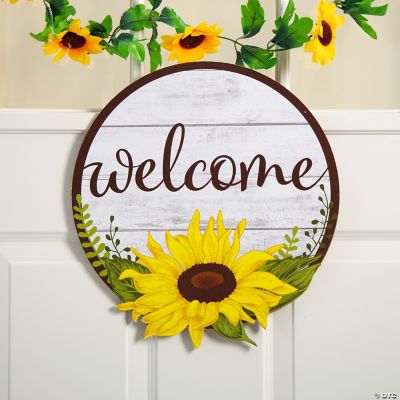 Sunflower Welcome Door Sign | Oriental Trading
