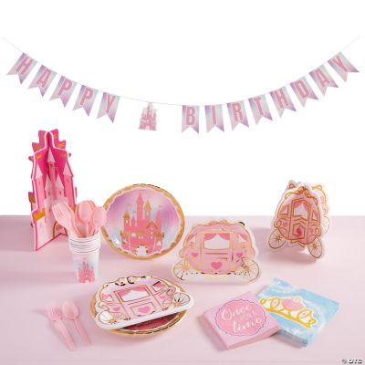 76 Pc. Deluxe Princess Party Tableware Kit for 8 Guests