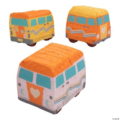 6 1/2" x 7 1/2" Mini Multicolor Groovy Van Piñata Decorations – 3 Pc ...