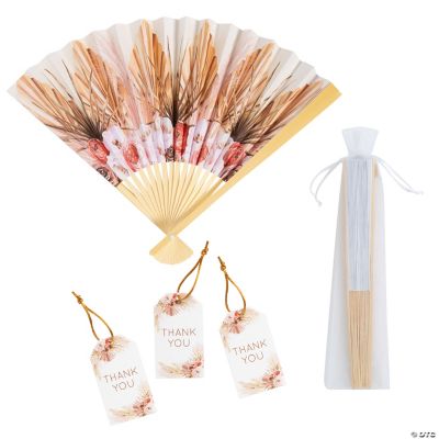 Boho Hand Fan Thank You Kit for 12