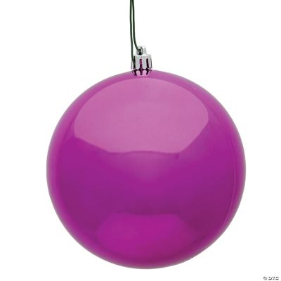 Vickerman Shatterproof 6" Fuchsia Shiny Ball Christmas Ornament, 4 per ...
