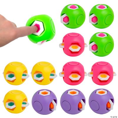 2 1/2" Fidget Popping Bright Silicone Spinner Cubes - 12 Pc. | Oriental ...