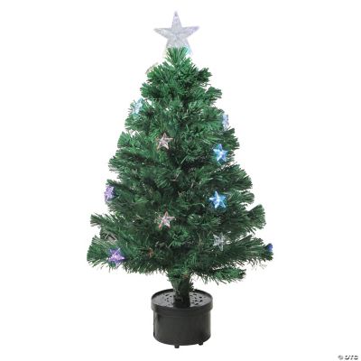 Northlight 3' Pre-Lit Color Changing Stars Fiber Optic Artificial ...