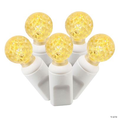 Vickerman 50 Yellow G12 LED Light on White Wire, 25' Light Strand