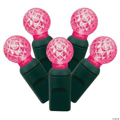 Vickerman 100 Magenta G12 LED Single Mold Light on Green Wire, 34 ...