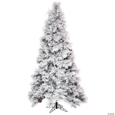 Vickerman 12' Flocked Atka Slim Artificial Christmas Tree, Unlit ...