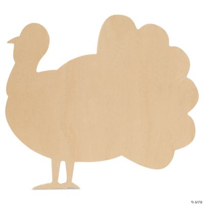 Woodpeckers Crafts, DIY Unfinished Wood 8" Classic Turkey Cutout Pack ...