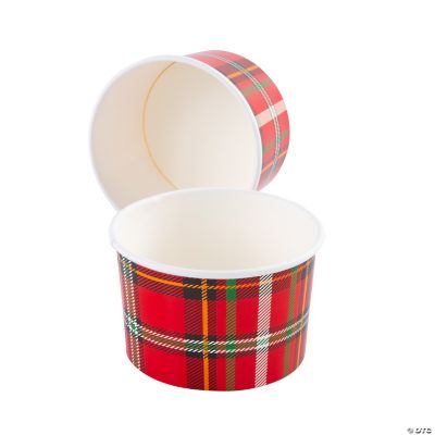 Christmas Plaid Disposable Paper Chili Bowls - 12 Ct.
