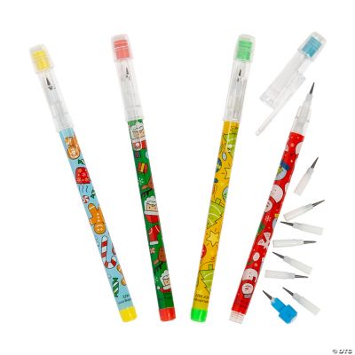 Christmas Stacking Point Pencils - 24 Pc.