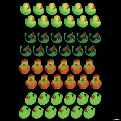 1" Bulk 120 Pc. Mini Glow-in-the-Dark Halloween Rubber Ducks