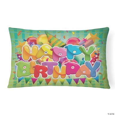Caroline's Treasures Birthday, Happy Birthday Canvas Fabric Decorative ...