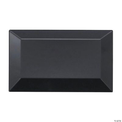 Kaya Collection 5.5" x 8.5" Black Rectangular Plastic Dessert Plates ...