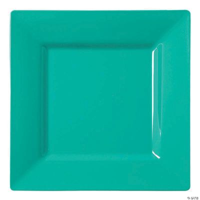 Kaya Collection 9.5" Sea Aqua Square Plastic Dinner Plates (120 Plates)