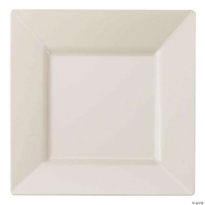 Kaya Collection 9.5" Ivory Square Plastic Dinner Plates (120 Plates ...