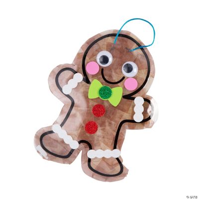 Gingerbread Man Tissue Acetate Sign Craft Kit - Makes 12 - Discontinued