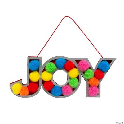 Joy Word Pom-Pom Christmas Ornament Craft Kit - Makes 12