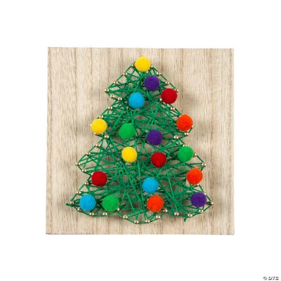 Christmas Tree Pom-Pom String Art Kit | Oriental Trading