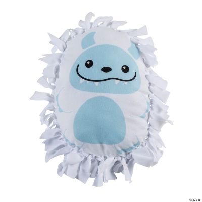 Snow Yeti-Shaped White & Blue Fleece Tied Pillow Craft Kit - Makes 6 ...