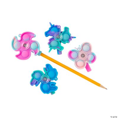 3" Lotsa Pops Pop Fidget Toy Spinner Pencil Toppers - 12 Pc. | Oriental ...
