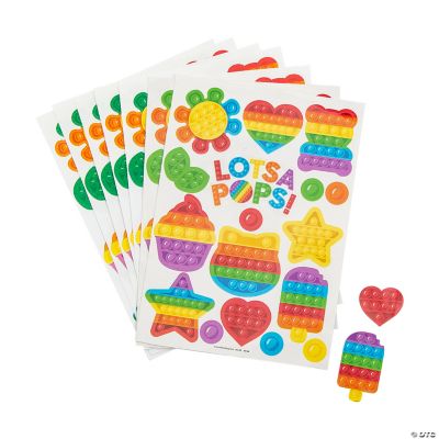 5" x 7" Bulk 24 Pc. Lotsa Pops Pop Fidget Toy Party Sticker Sheets ...