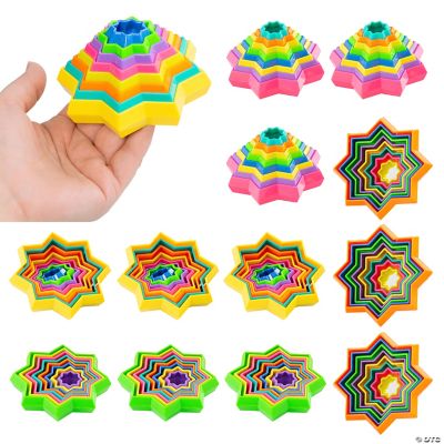 3 1/2" x 3 1/2" Super Sensory Bright Star Shaped Fidget Toys - 12 Pc ...