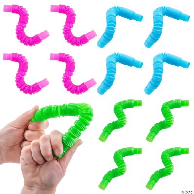 Small Solid Color Expanding Tube Fidget Toys - 12 Pc. | Oriental Trading