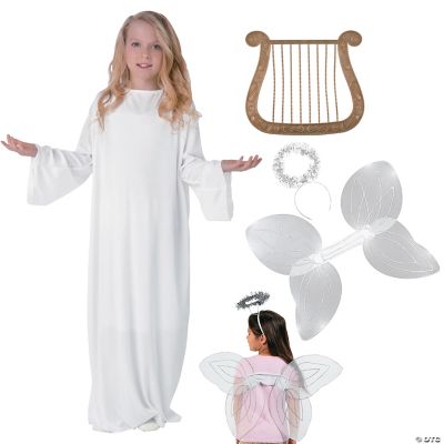 Kids L/XL Angel Costume with Harp - 4 Pc.