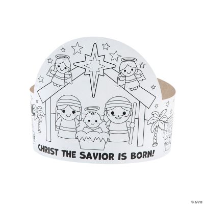 Color Your Own Nativity Crowns - 12 Pc.
