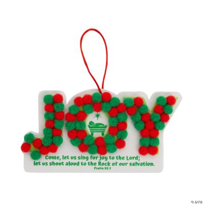 6" x 3 1/4" Joy Pom-Pom Nativity Ornament Foam Craft Kit - 12 Pc.