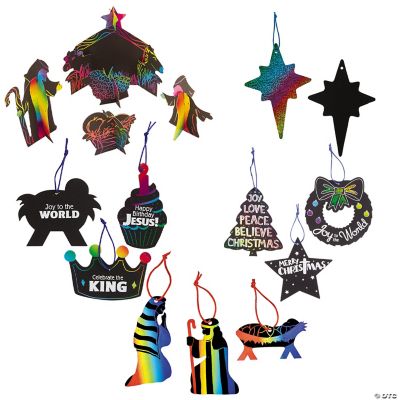 Bulk 144 Pc. Magic Color Scratch Religious Christmas Ornament ...