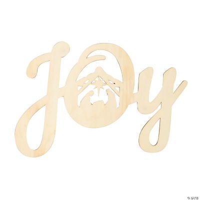 DIY Wood Unfinished Large Joy Word Cutout | Oriental Trading