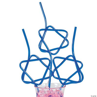 Star of David BPA-Free Plastic Silly Straws - 12 Pc. | Oriental Trading