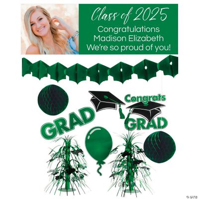 Personalized Green Graduation Party Decorating Kit - 10 Pc. | Oriental ...