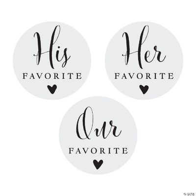 His, Hers, Ours Wedding Favor Stickers - 36 Pc. | Oriental Trading