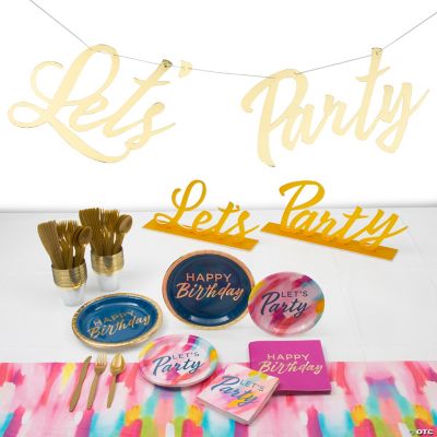 286 Pc. Happy Birthday Party Tableware Kit for 8 Guests
