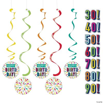 Birthday Burst Hanging Swirl Decorations - 5 Pc. | Oriental Trading