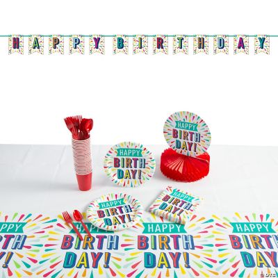 67 Pc. Birthday Burst Party Tableware Kit for 8 Guests | Oriental Trading