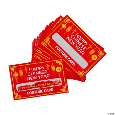 4 1/4" x 2 3/4" Chinese New Year Scratch Game Fortune Cards - 24 Pc.